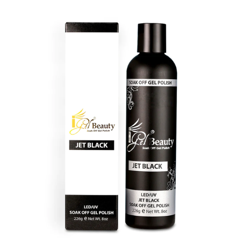 Jet Black Gel Polish 8oz by iGel Beauty