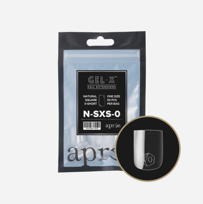 Apres Gel-X Tips 2.0 Natural Extra Short Square - 50 pc Refill