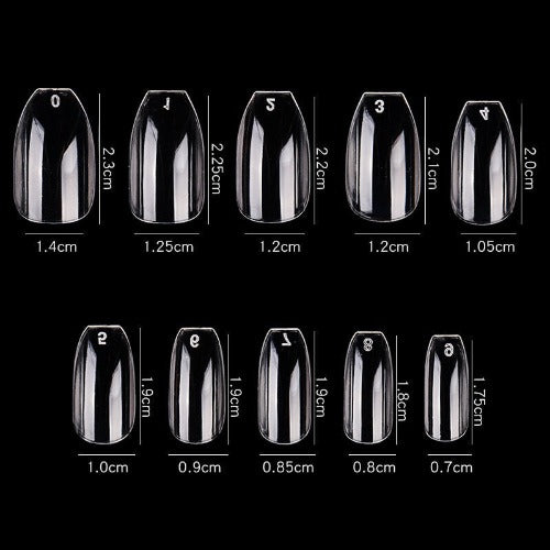 Cre8tion Premade Clear Tip Box - 08 Short Coffin (500pc)