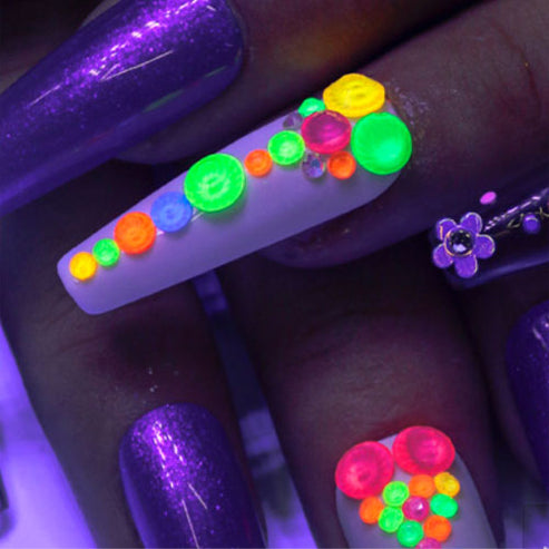 Mixed Crystal Flatback Assorted Pack - Glow in the Dark Neon Crystals